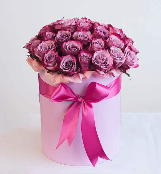 Rožinių rožių dėžutė | Gėlių pristatymas Vilniuje | Pristatome Gėles