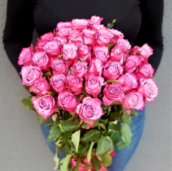 Rožinių rožių puokštė | Gėlių pristatymas Vilniuje | Pristatome gėles